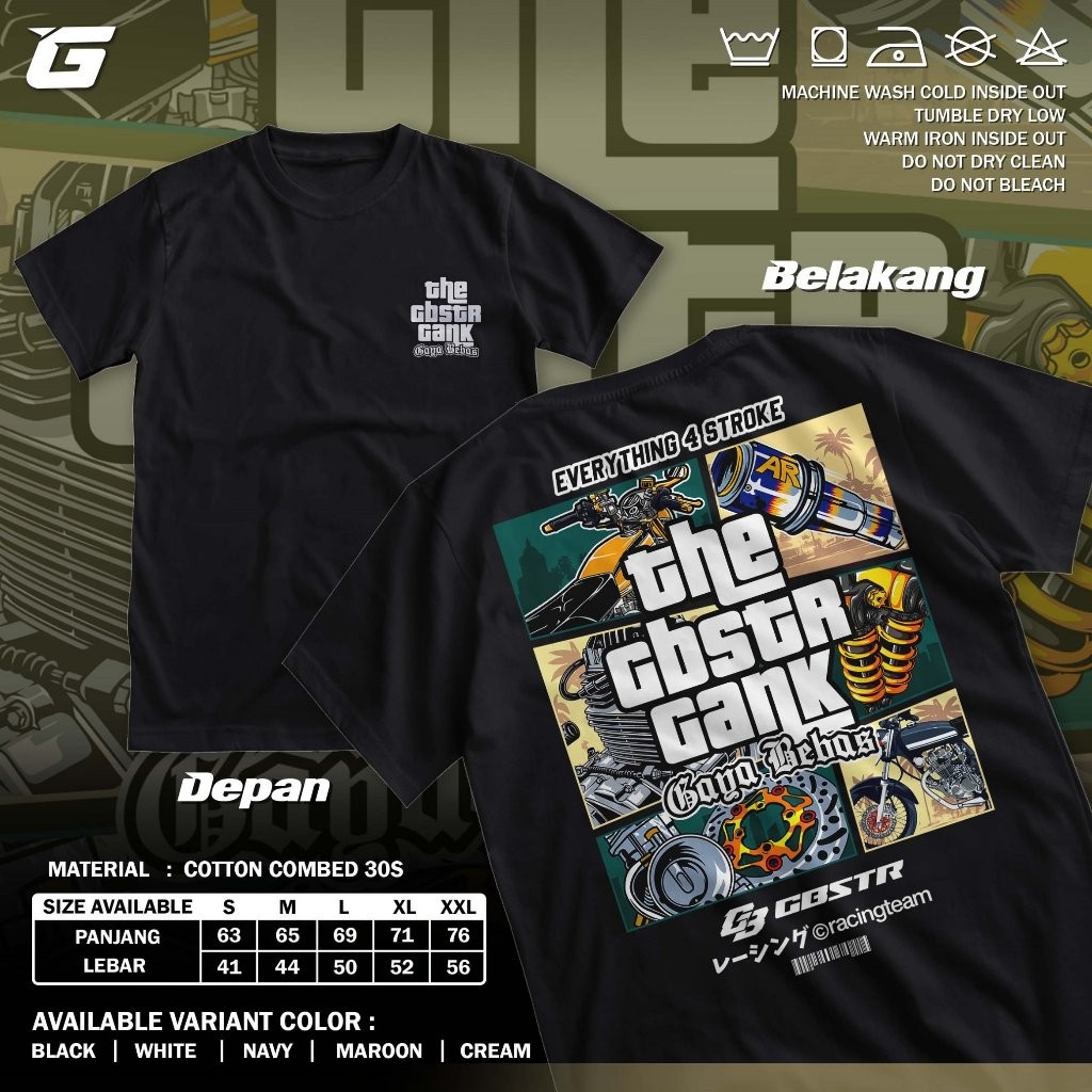 Jual Kaos 4 Stroke Gaya Bebas The GBSTR Gank GTA Style Baju Distro ...