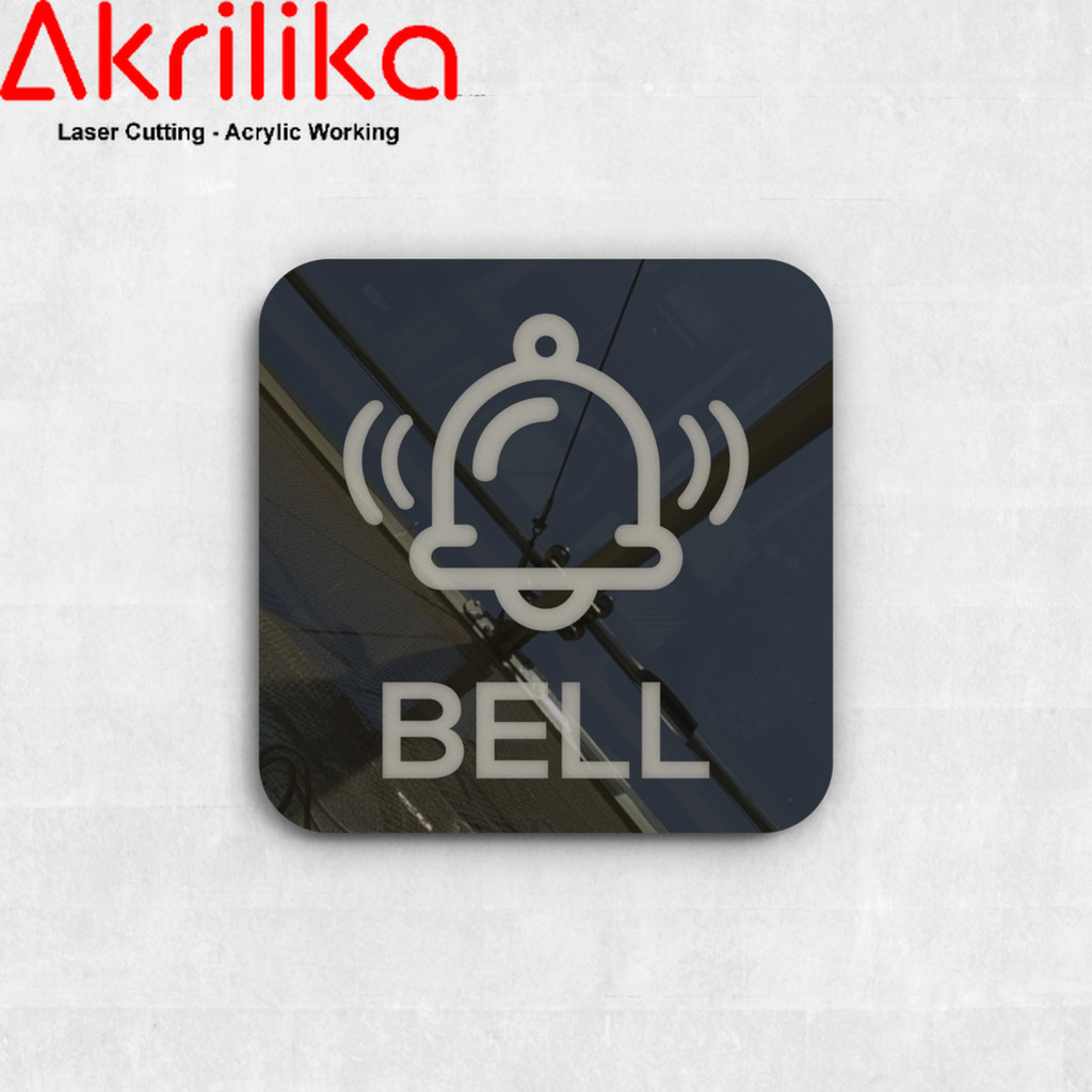 Jual AKRILIK SIGNAGE/PETUNJUK "BELL" PINTU/GERBANG 7.5X7.5CM MINIMALIS ...