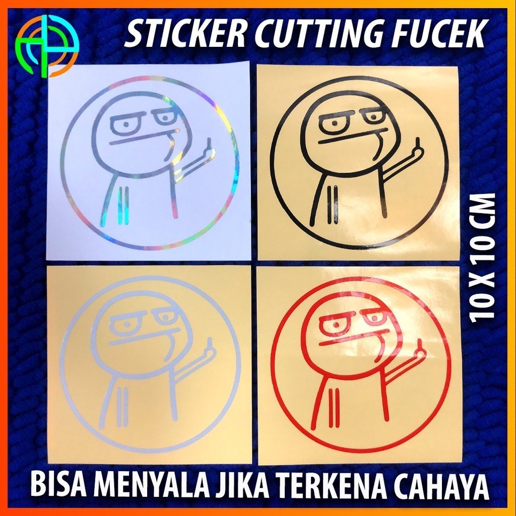 Jual Stiker Kartun Lucu Fucek Sticker Middle Finger Jari Tengah Sticker ...