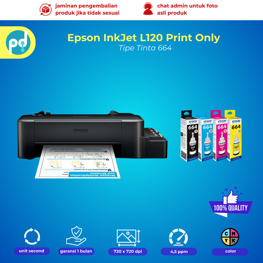 Jual Printer Warna Epson L120 + Tinta Baru Nozzle Full | Shopee Indonesia