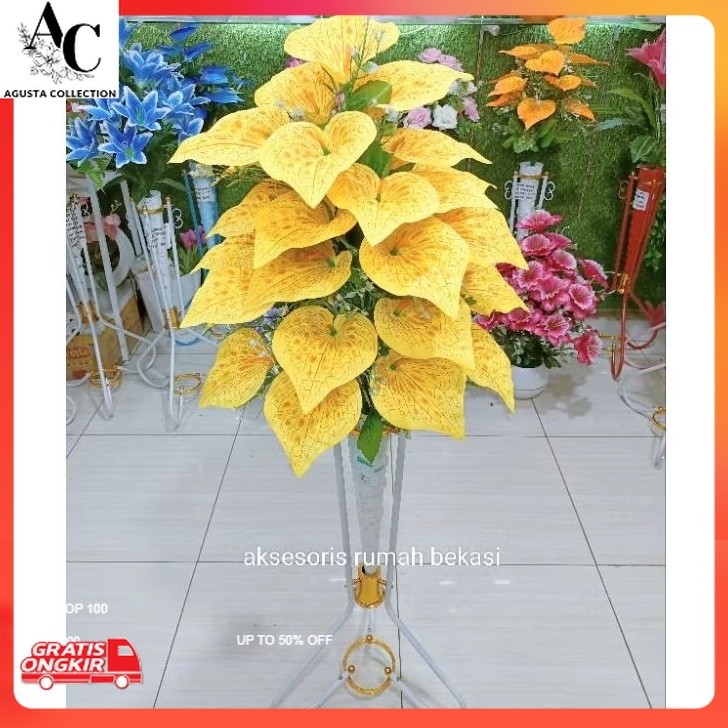 Jual Bunga Dekorasi / RANGKAIAN BUNGA ARON PANDA ARTIFICIAL 36 KUNTUM ...