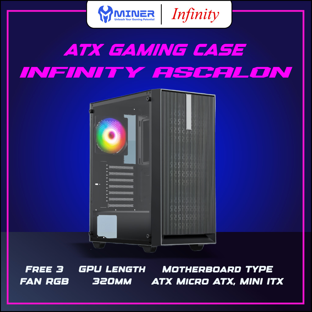 Jual Casing PC Gaming Infinity ASCALON - ATX Gaming Case Tempered Glass ...