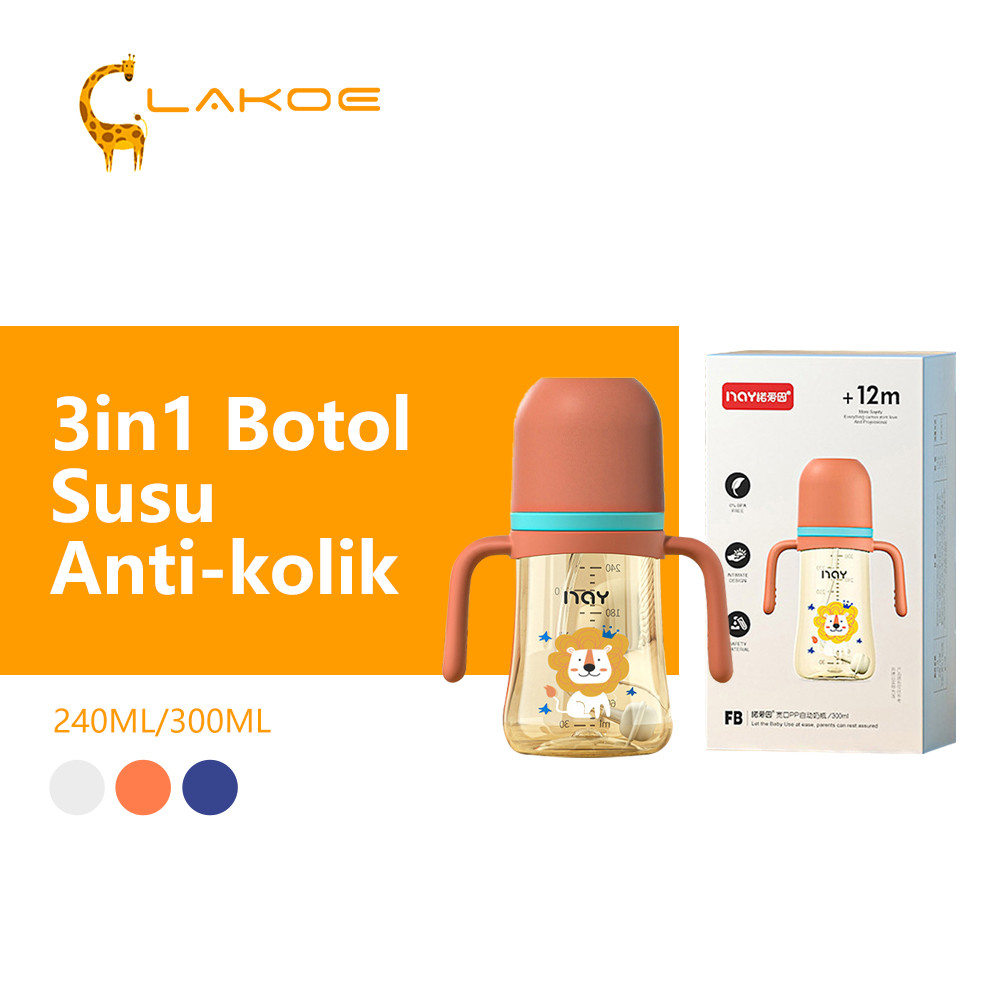 Jual LAKOEOFFICIALMALL 3in1 Botol Susu Bayi Anak Sippy Cup Warna Coklat Botol Minum Bayi Dengan ...