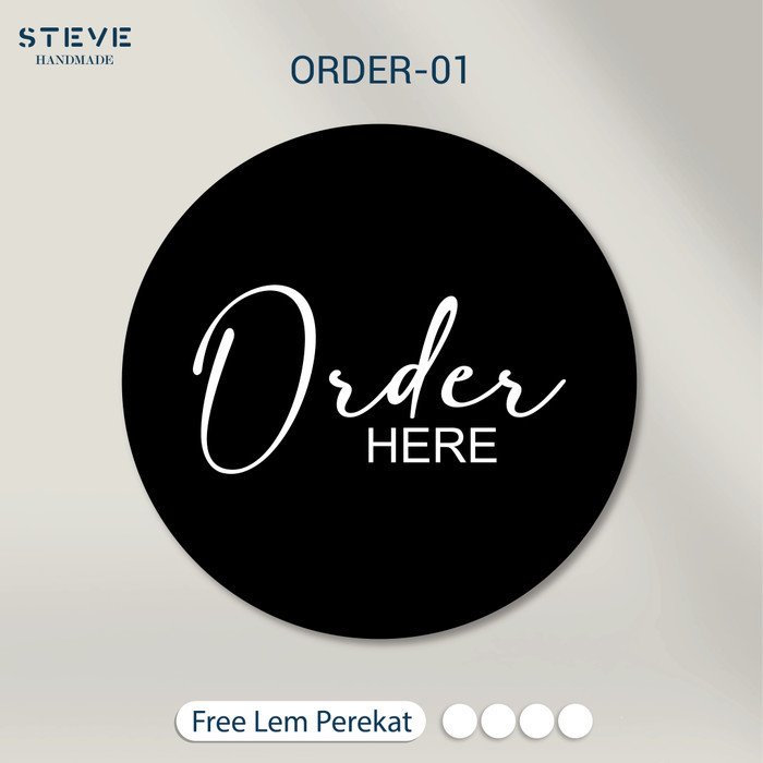 Jual Sign Board Order Here | Papan Tanda Order Here Label Akrilik Sign ...