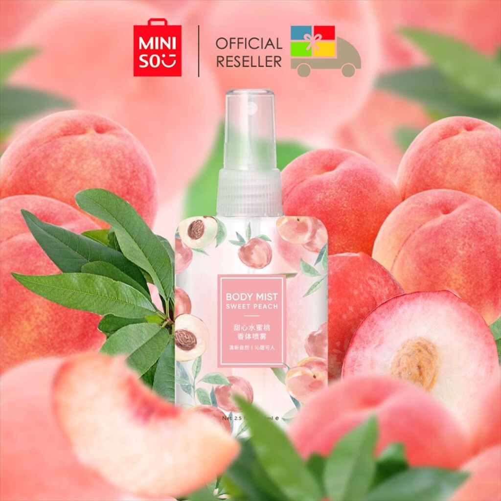Jual MINISO Fragrance Body Mist 75mL / Sweet Peach / English Pear ...