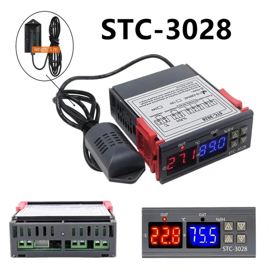 Jual Thermostat Hygrostat Digital STC-3028 Atur Suhu Kelembaban ...