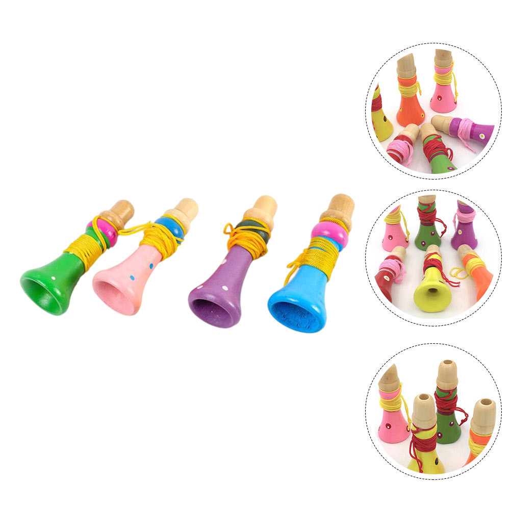 Jual 4 Pcs Wooden Trumpet Early Educational Playthings Toy Stage ...