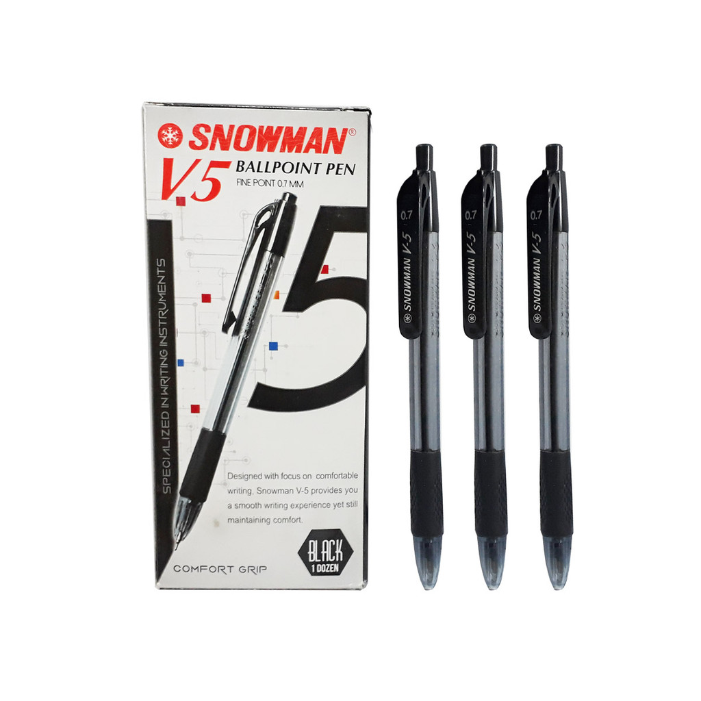 Jual Snowman Ruber Grip Snouman Pulpen Pena Ballpoint Snowman V5 ...