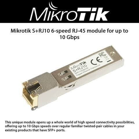 Jual Mikrotik S+RJ10 SFP module 10Gbps / SFP Transceiver 10 GB ( S+RJ10 ...