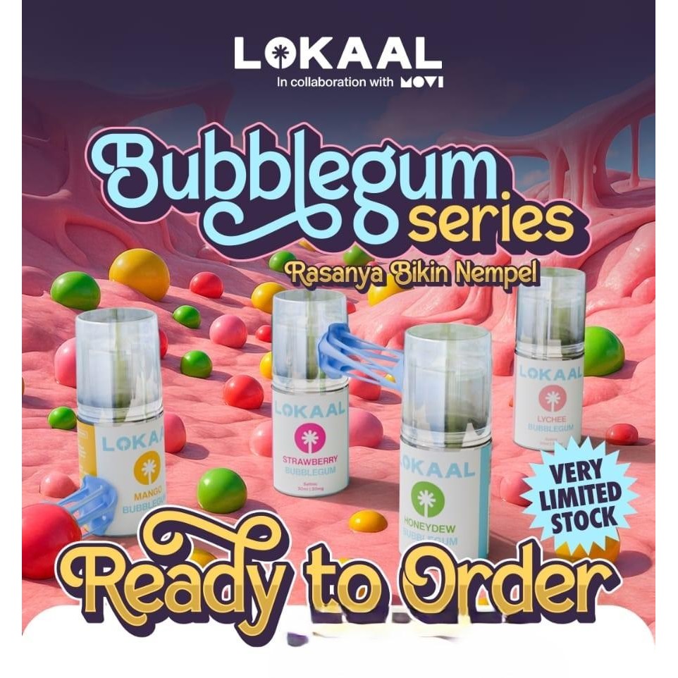 Jual LOKAAL STRAWBERRY BUBBLEGUM SALTNIC 30ML 30MG BY MOVI X LOKAAL ...
