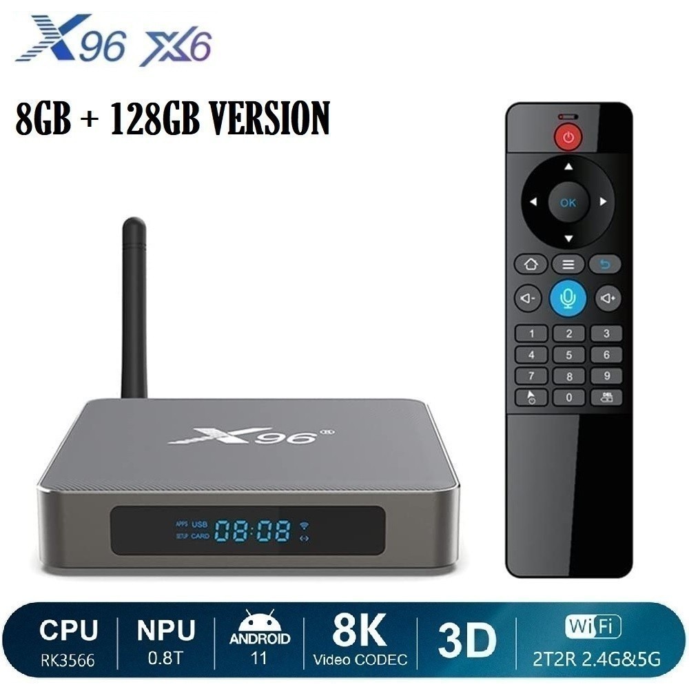 Jual X96 X6 - Android 11 Smart TV Box 8K UHD - RAM 8GB ROM 128GB | Shopee Indonesia