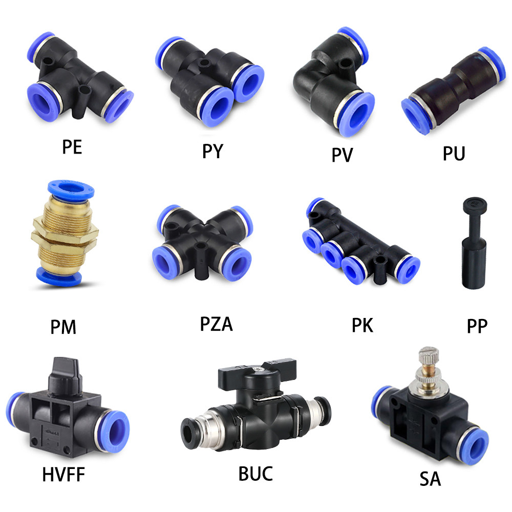 Jual Pneumatic Fitting Tube Connector Fittings Air Quick Water Pipe ...