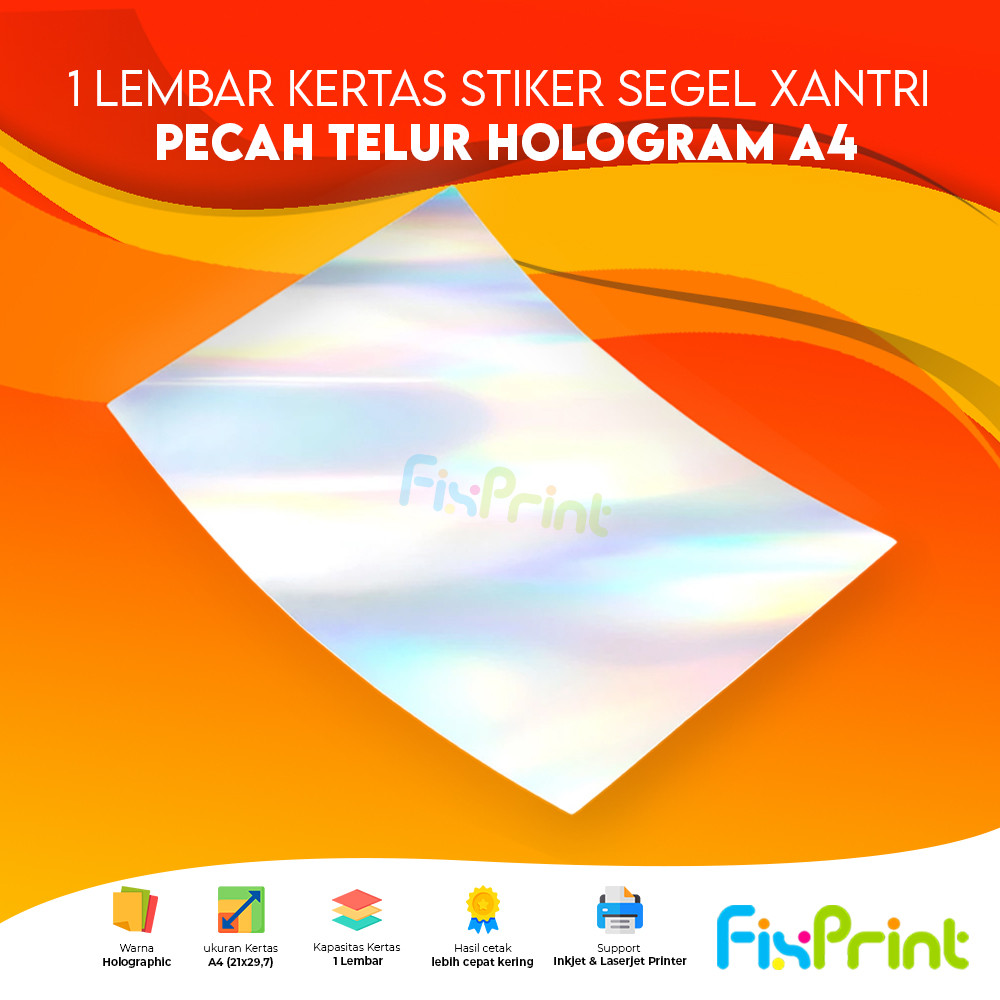 Jual Lembaran Kertas Xantri Sticker Segel Hologram A4 Pecah Telur ...