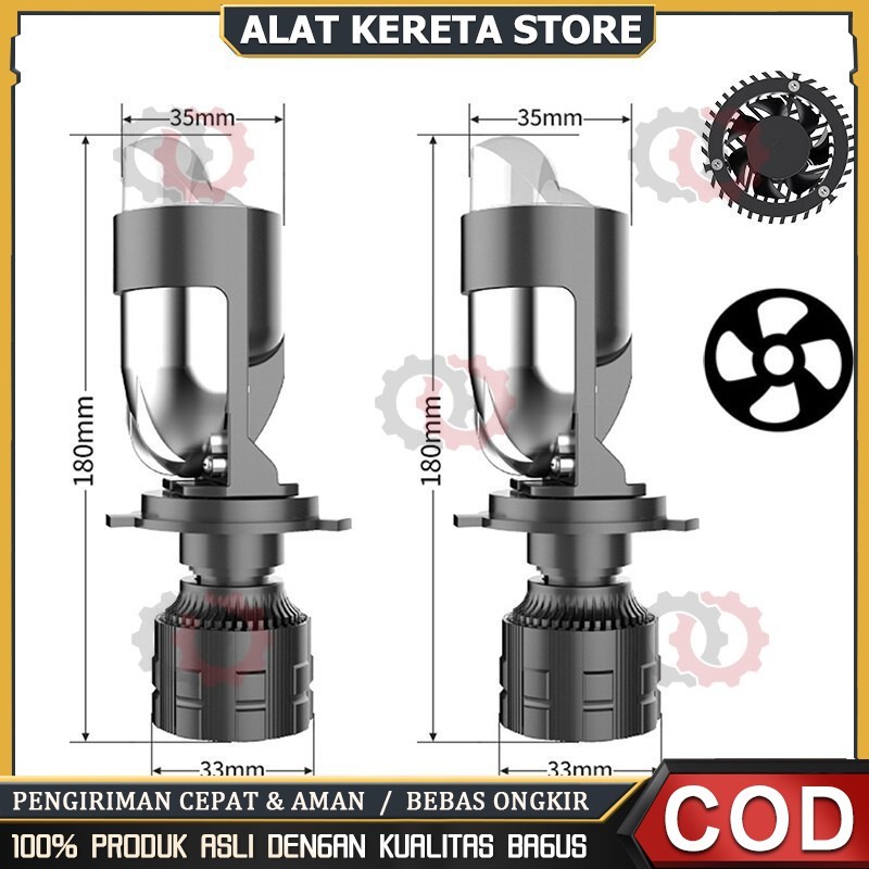 Jual Lampu LED Projie H4 Mini Projector Lens Lensa Motor Mobil Headlamp ...