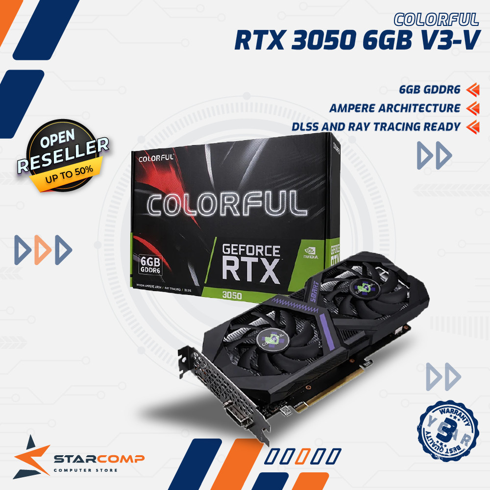 Jual COLORFUL GeForce RTX 3050 6GB V4-V GDDR6 RTX3050 | Shopee Indonesia