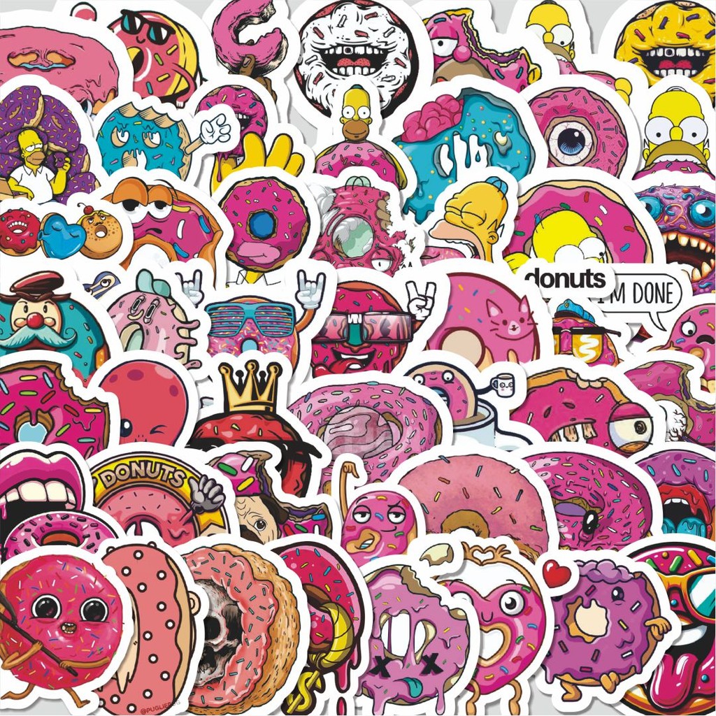 Jual Stiker Cutting Pack Stiker I Want A Donut Series Isi 100Pcs Series ...