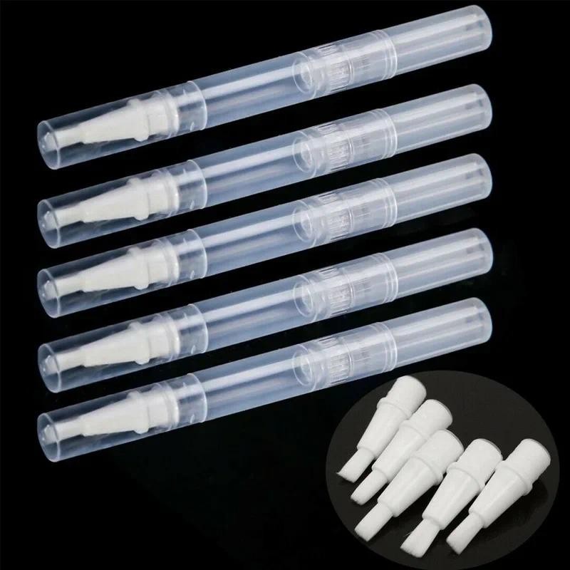 Jual 100pcs 3ml Empty Nail Oil Pen with Brush Transparent Twist Pens ...