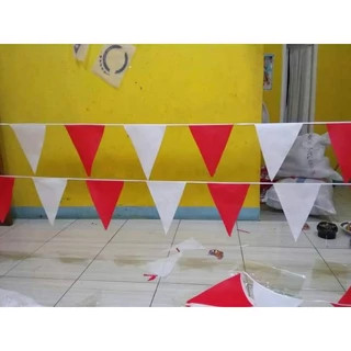 Jual EXD bendera segi tiga segitiga merah putih / bendera warna warni ...