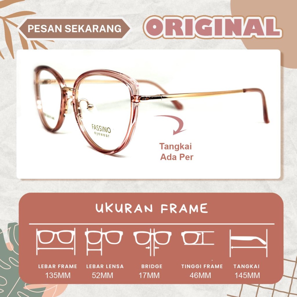 Jual FRAME KACAMATA CAT EYE FS F3027 LEBAR FRAME 135 SIZE 52 | Shopee ...