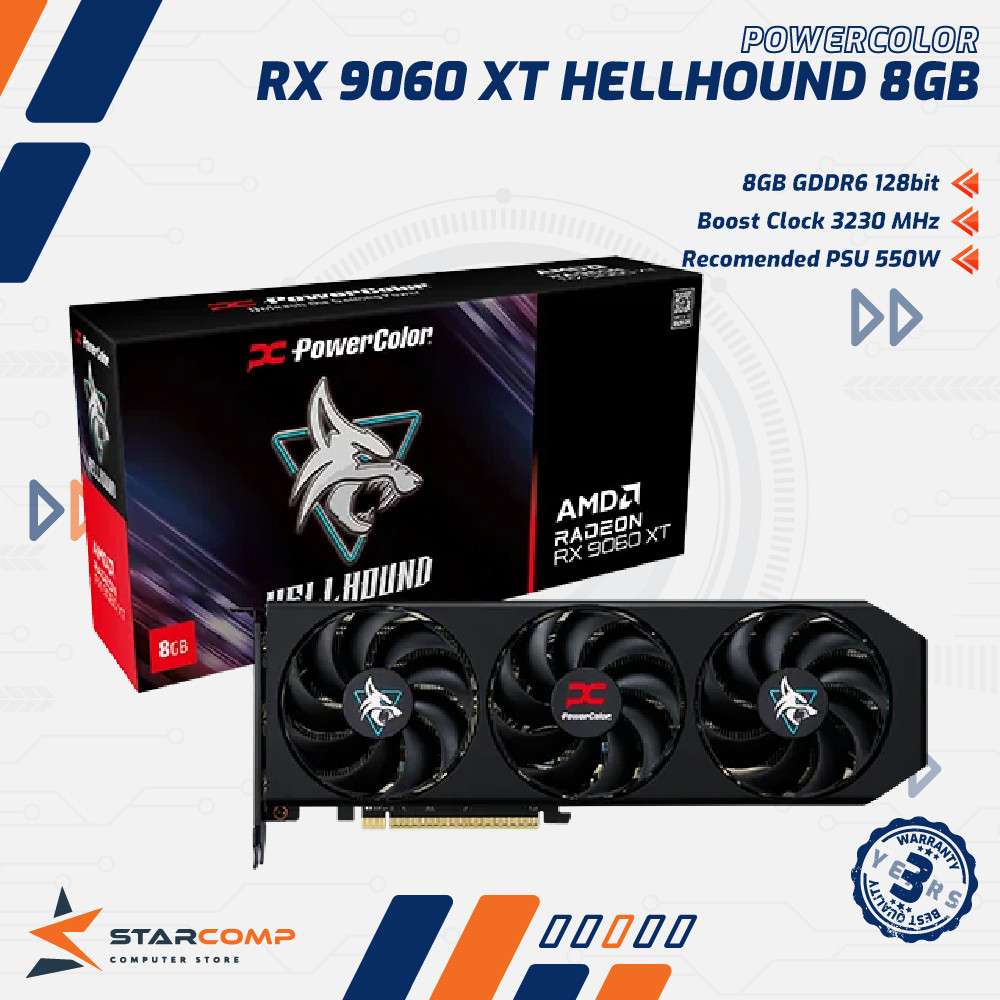 Jual POWERCOLOR Radeon RX 9060 XT 8GB GDDR6 HELLHOUND | Shopee Indonesia