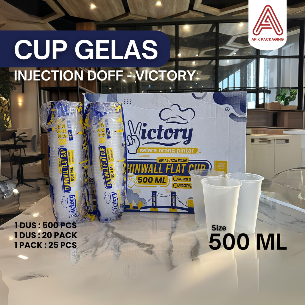 Jual [DOFF] CUP INJECTION VICTORY 400 ML / 500 ML / 700 ML 1 PACK ISI ...