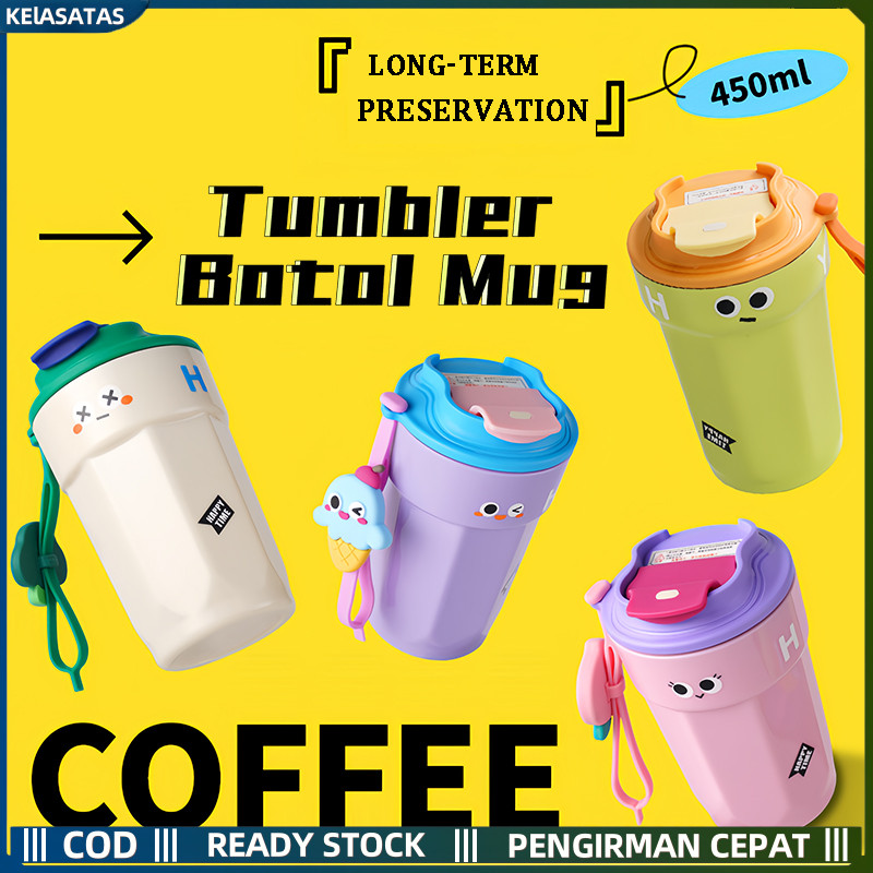 Jual 【KEIASATAS】Tumbler Botol Mug Kopi Teh Stainless Steel Lucu 450ML ...
