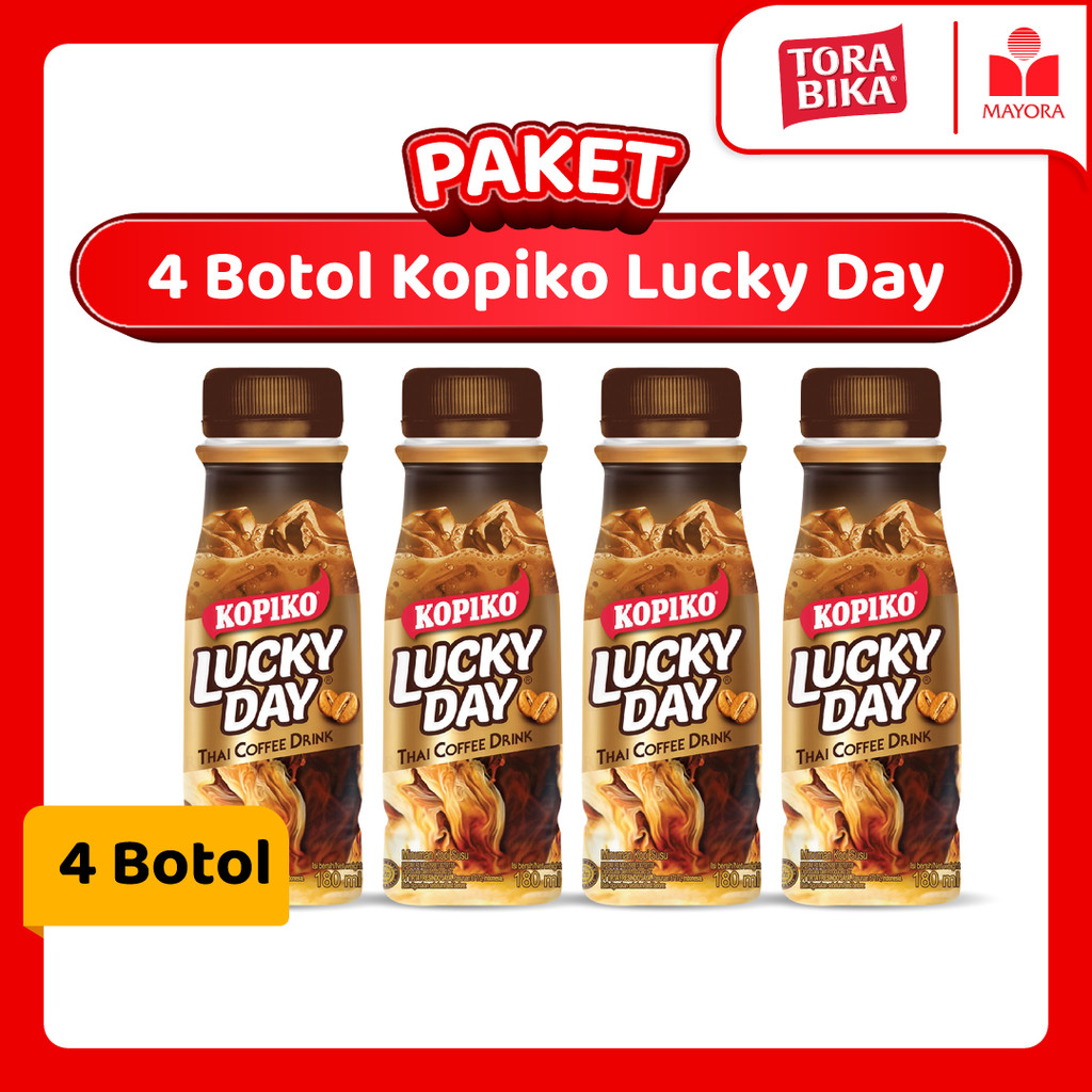 Jual Paket 4 Botol Kopiko Lucky Day | Shopee Indonesia