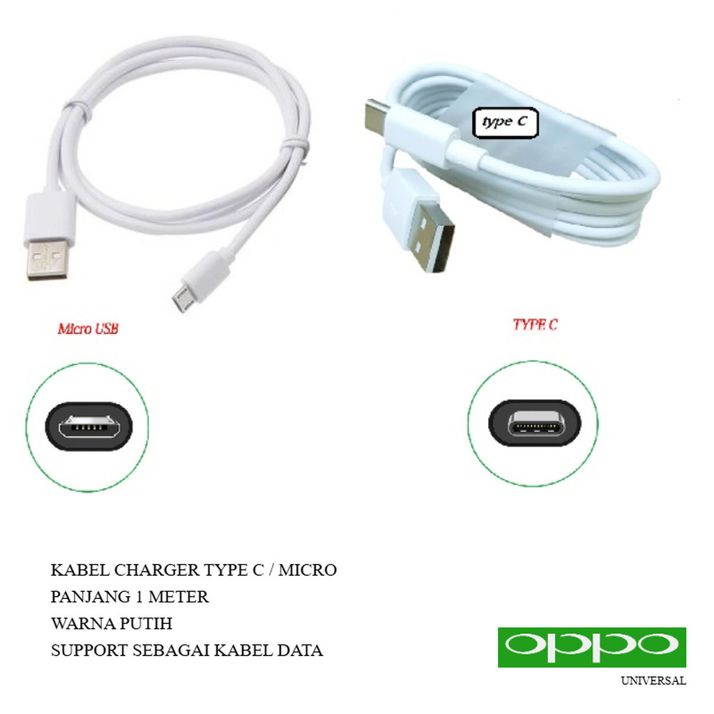 Jual Usb C & micro kabel charger oppo A5 2018 / oppo AX5 (CPH1809/CPH1851) - oppo A5s AX5S ...