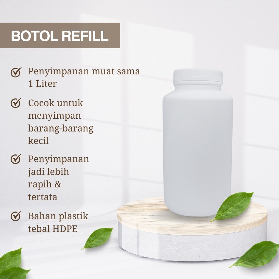 Jual Botol Plastik HDPE Bottle 1000 ML Wadah Packing Wide Mouth Warna ...