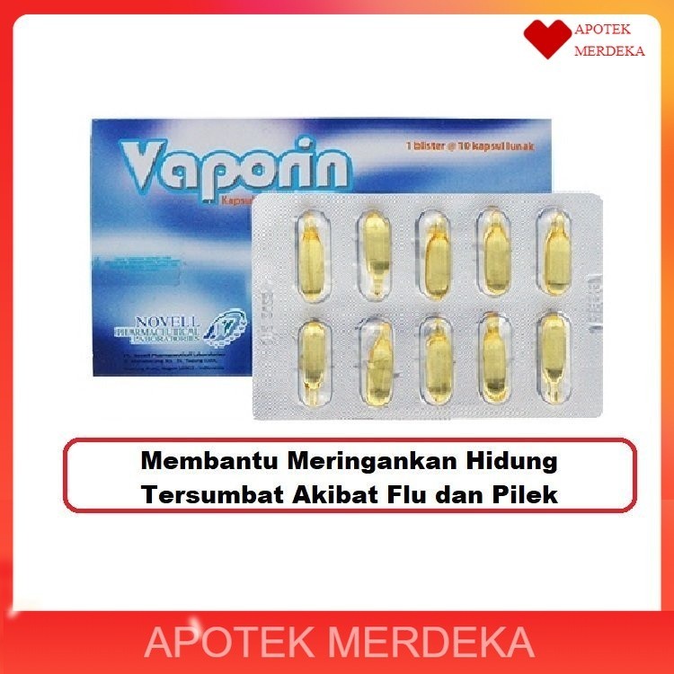 Jual Vaporin Kapsul Dekongestan Inhalasi Isi 10 Kapsul Lunak / Vaporin ...