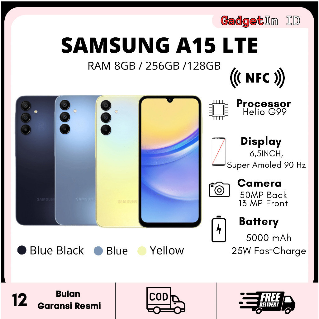 Jual Samsung Galaxy A15 LTE 8/128GB-256GB Garansi Resmi | Shopee Indonesia