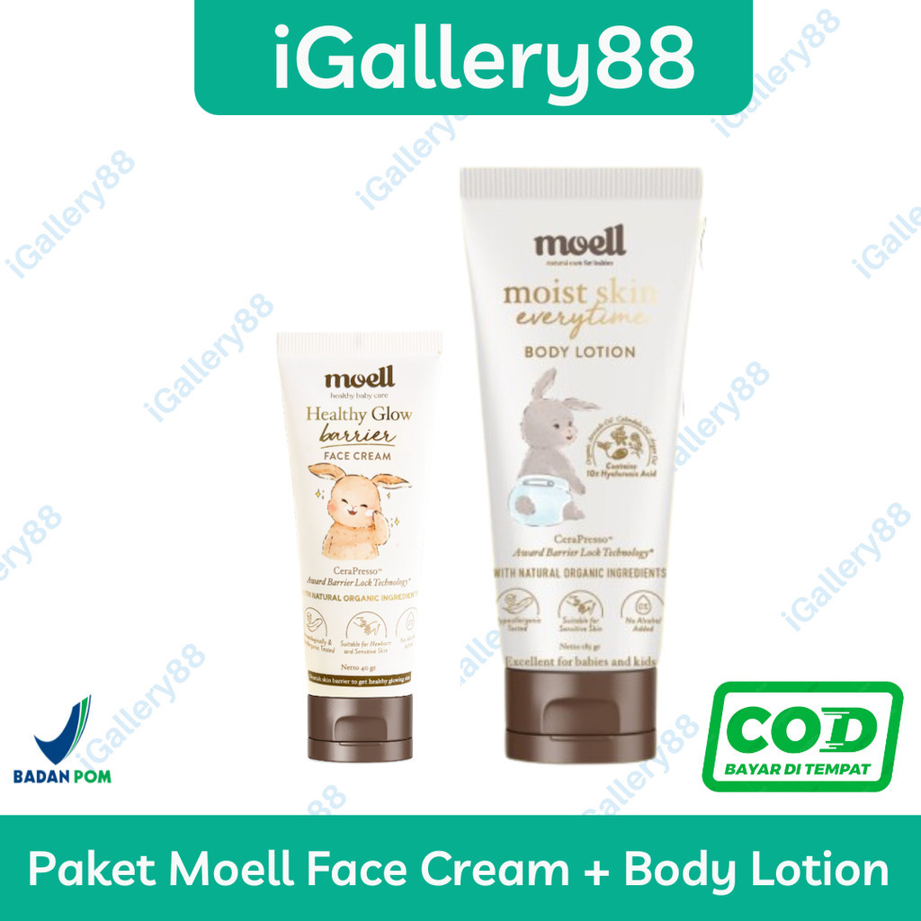 Jual Moell Special Bundling Face Cream 40gr & Body Lotion 185gr ...