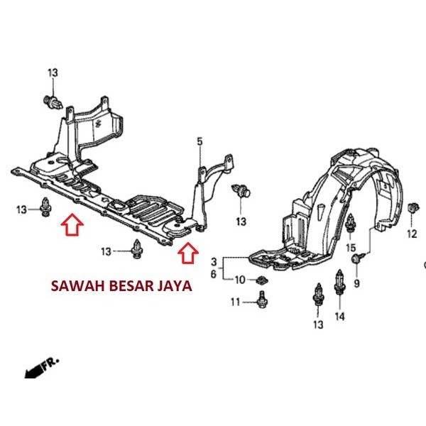 Jual Cover Engine - Plastik Penutup Tutup Deck Dek Bawah Mesin Depan Honda Stream 2002 2003 2004 ...