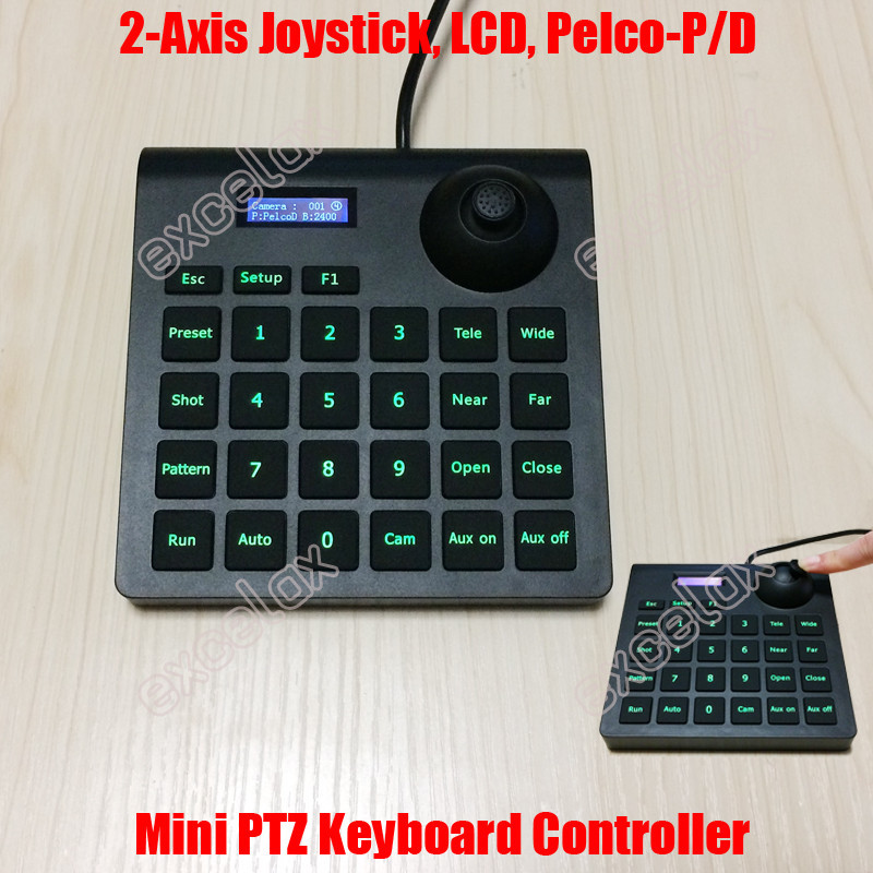 Jual 2-Axis Joystick Mini Mobile CCTV Keyboard Controller for Vehicle DVR PTZ Speed Dome Camera ...