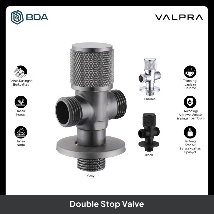 Jual Valpra Stop Kran Stop Keran Cabang 2 Double Angle Valve V LZ 2207 ...