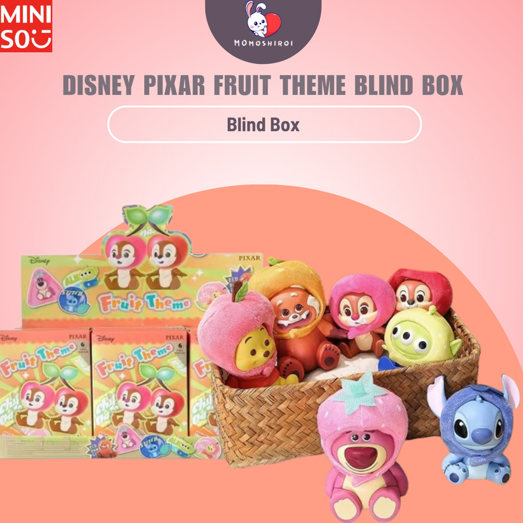 Jual Disney Pixar Fruit Theme Blind Box Miniso Figure Dini series fruit head covering, themed ...