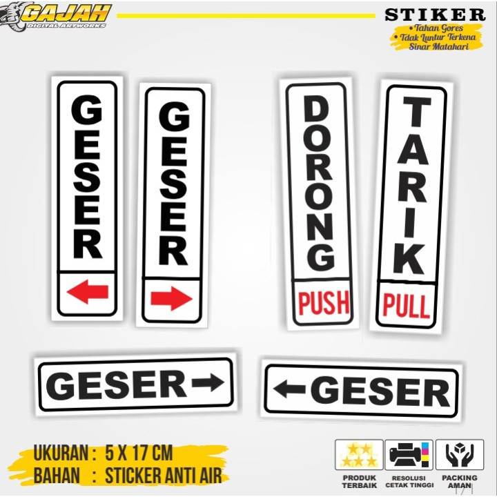 Jual Stiker Pintu Tarik Dorong - Push Pull | Shopee Indonesia