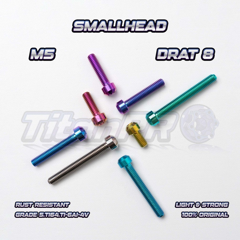 Jual BAUT TITANIUM M5 GR5 SMALLHEAD M5X10MM-40MM | Shopee Indonesia