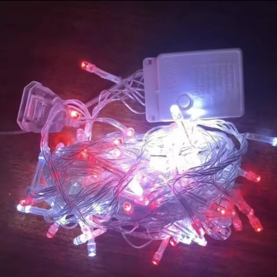 Jual LAMPU NATAL JAKMAN MERAH PUTIH 10M | Lampu Natal Jakman Merah ...
