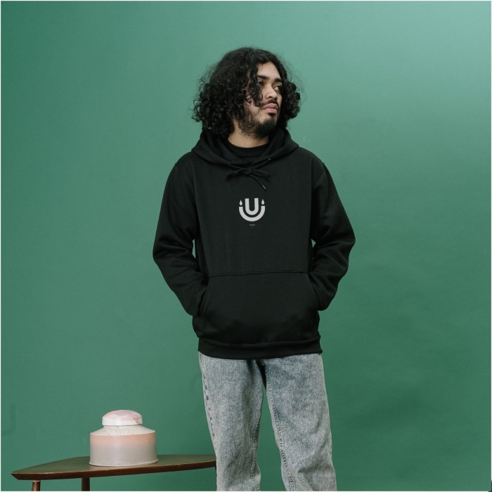 Jual UNKL347 Jacket Hoodie Hitam Model Simpel Bahan Fleece KIZO ...