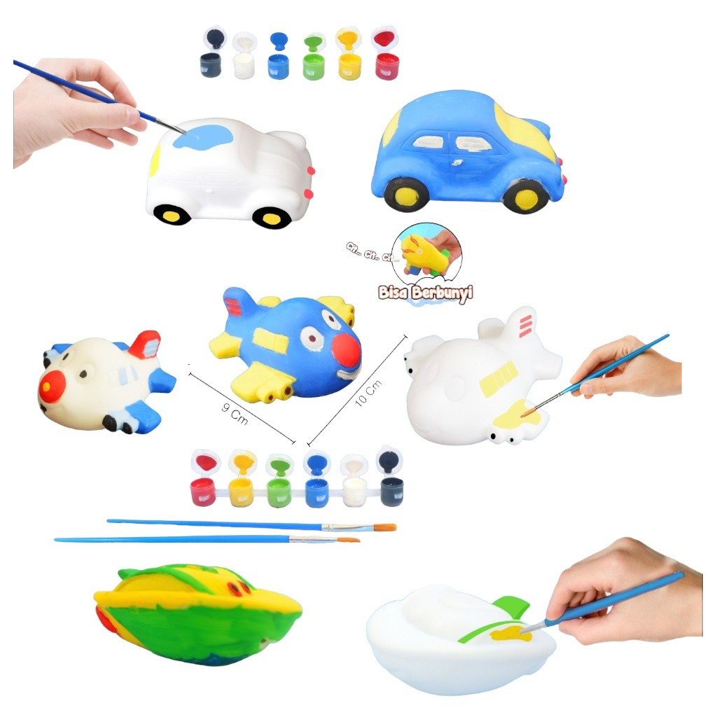 Jual Mainan MEWARNAI 3D VINIL coloring set gratis cat 6 warna dengan 2 ...