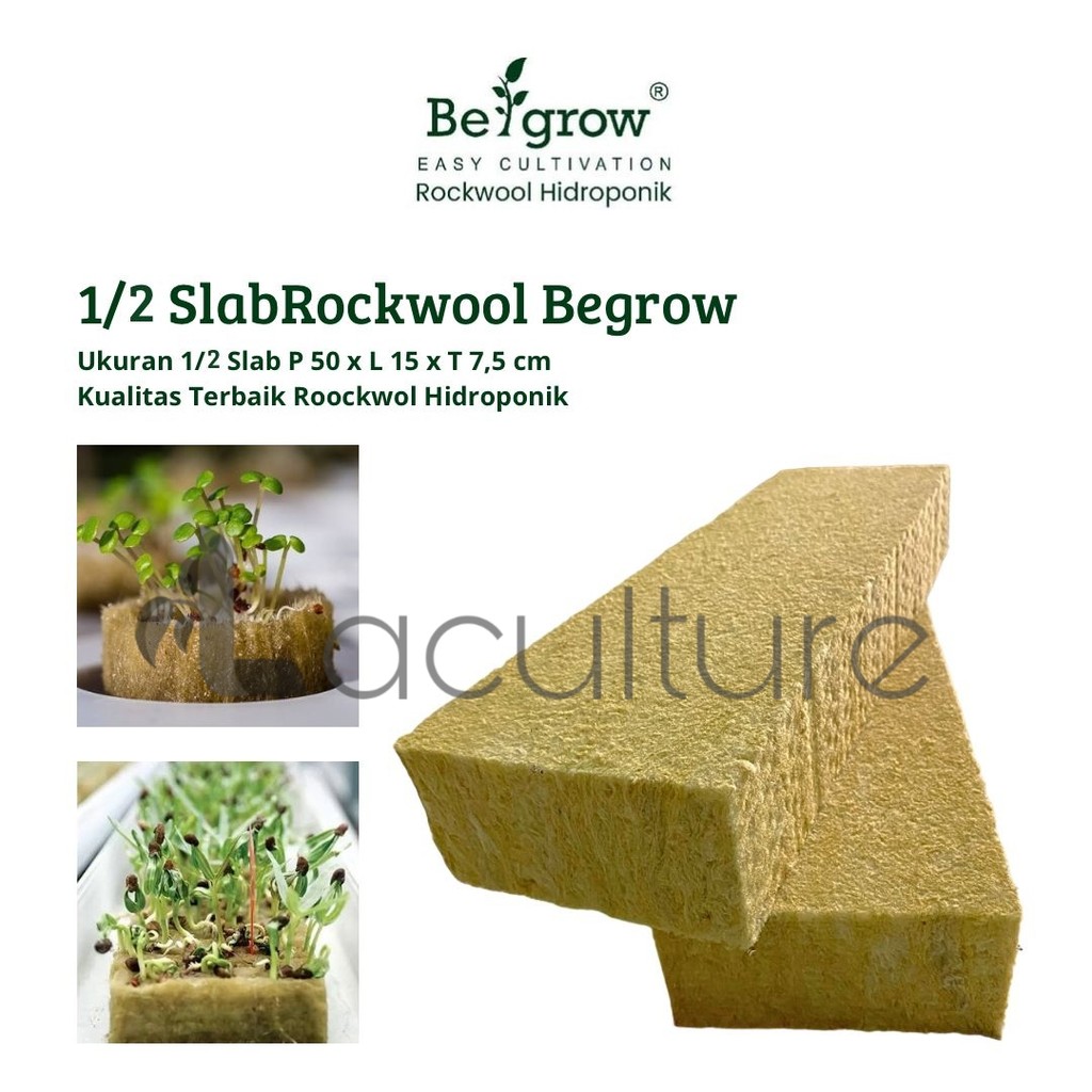 Jual 1/2 Slab Rockwool Hidroponik Begrow Media Tanam Hidroponik Begrow ...