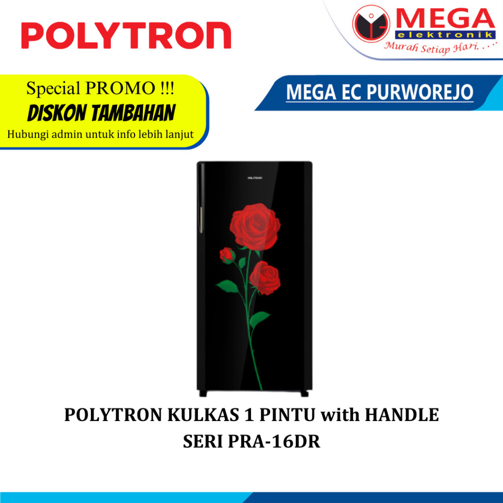 Jual LEMARI ES POLYTRON PRA 16 DRX 1 PINTU WITH HANDLE KAPASITAS 160L ...