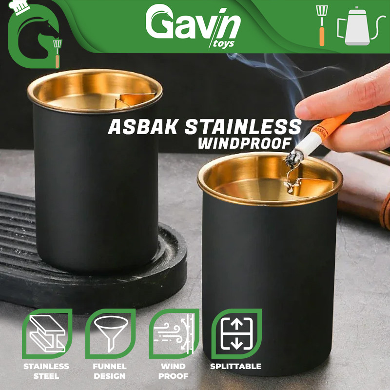 Jual Asbak Stainless Ashtray Windproof Asbak Rokok Aesthetic Minimalist ...