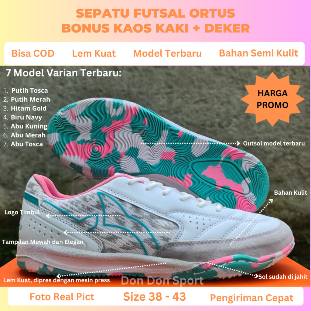 Jual SK49EP Sepatu Futsal Ortuseight Jogosala Model Terbaru Bonus Kaos ...