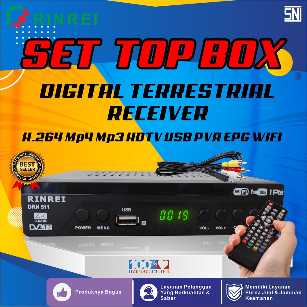 Jual Set Top Box Digital Tv Receiver RINREI DRN-511W DVB T2 - STB+RCA+HDMI Garansi Resmi 1 Tahun ...