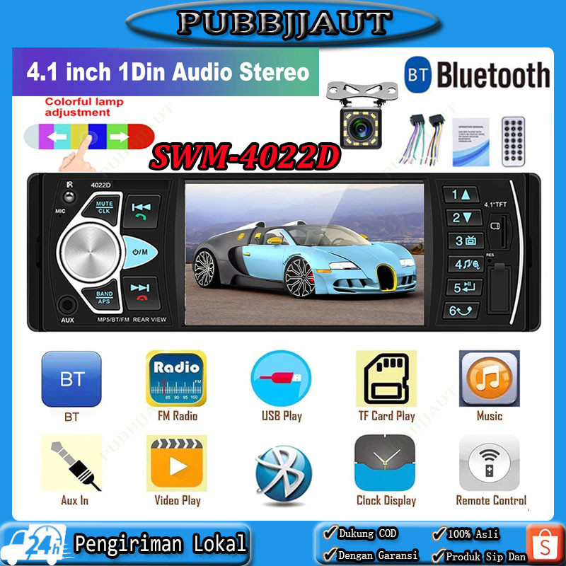 Jual Single Din 4022D Tape Audio Mobil LCD 4.1 Inch Bluetooth MP5 MP3 ...