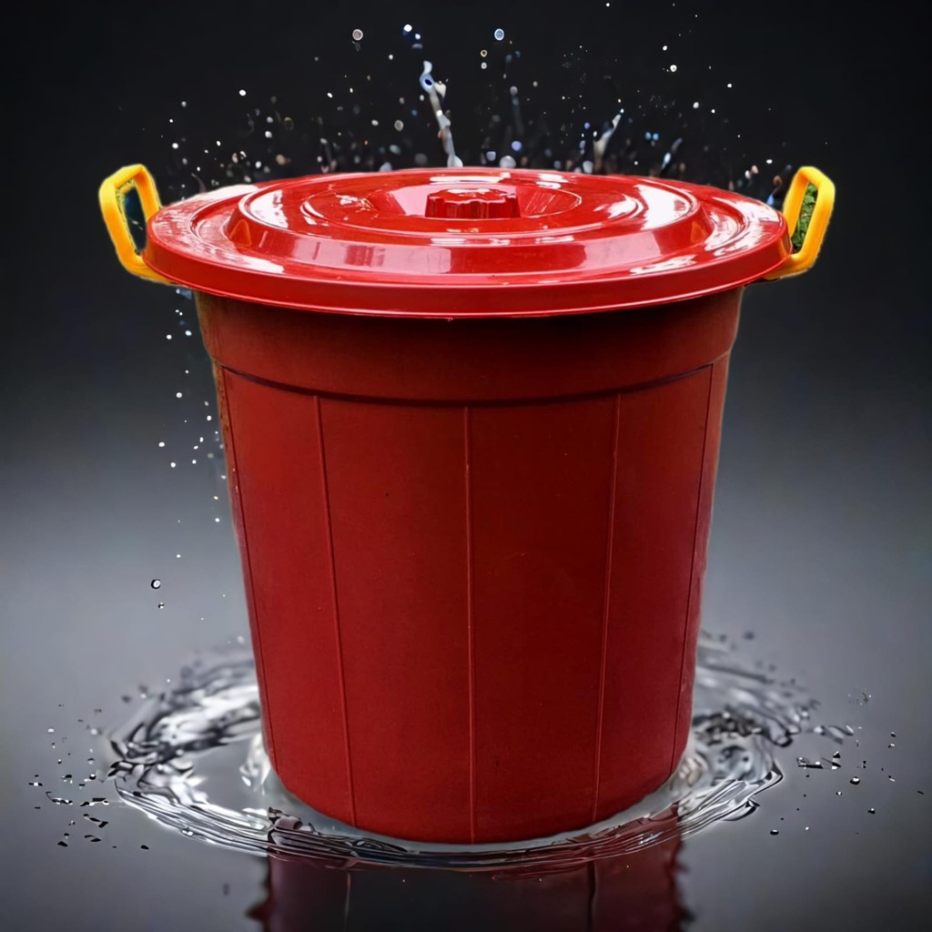 Jual HARGA PABRIK !! Ember Plastik Tutup Warna MERAH Anti Pecah | TONG ...