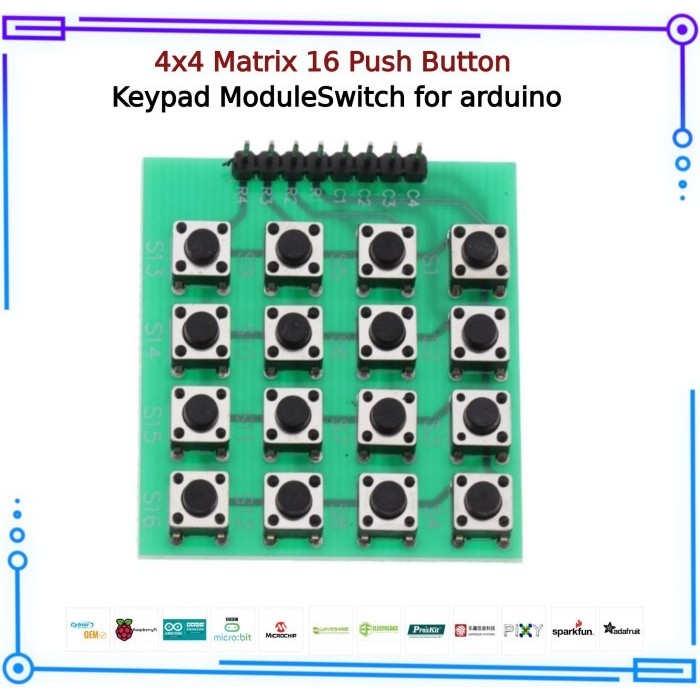 Jual Or99 4x4 Matrix 16 Keypad Keyboard Module 16 Push Button MCU Switch | Shopee Indonesia