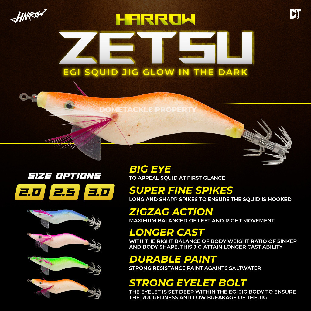 Jual Squid Jig Eging Nyumi Ujung GID Glow In The Dark Big Eye Umpan Cumi Harrow Zetsu Egi Size 2 ...